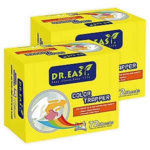 DR.EASY Color Trapper sheets 144 Ct for Laundry,Remove Clothes Dyes,Fluorescent & Heavy Metals,Maintain Clothes Original color,Special Pores Texture Absorb Dyes More & Faster,Unscented & No Chemicals,Safe in Dryer,Apply to any Machine Including HE