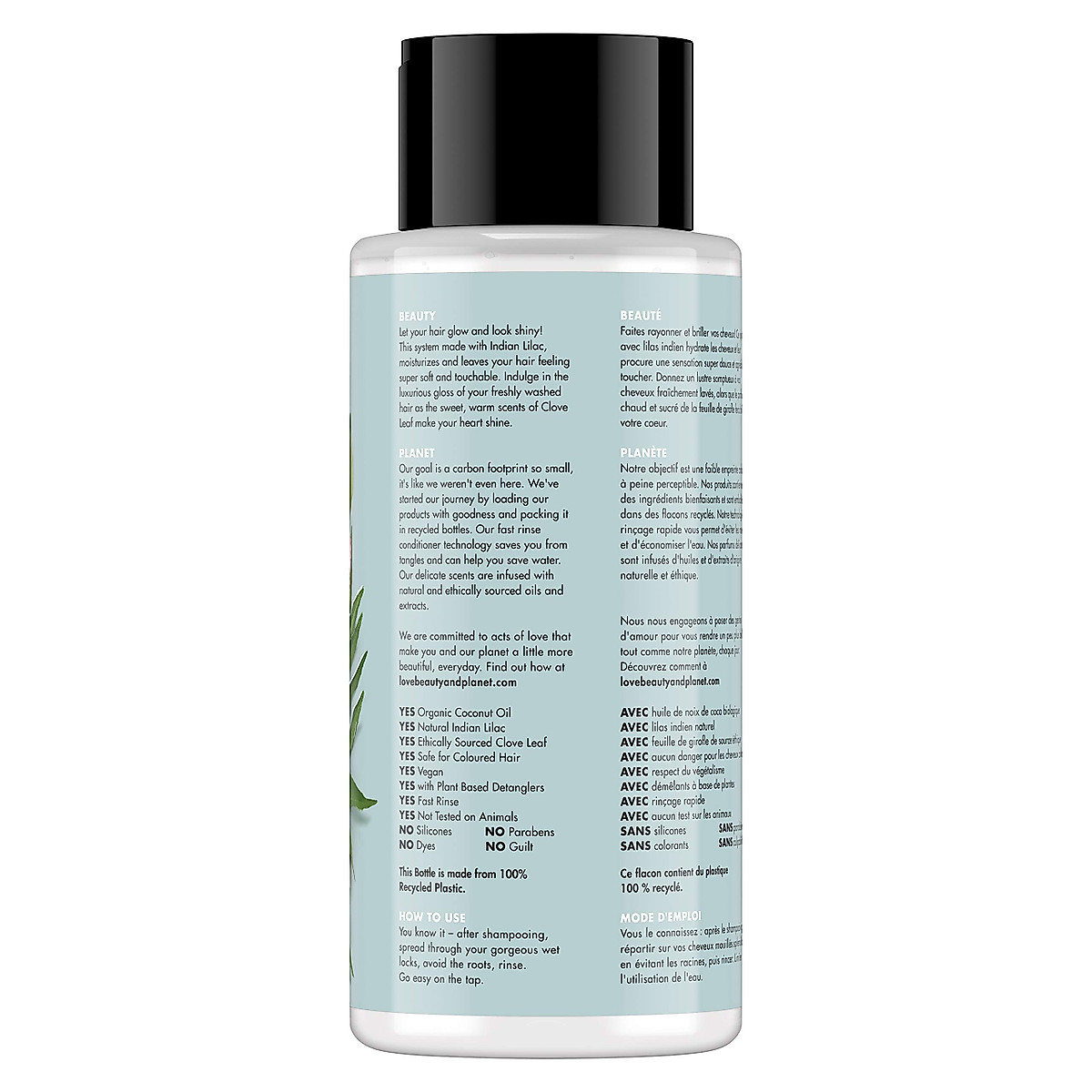 Love Beauty Planet Positively Shiny Conditioner, Indian Lilac Clove Leaf, 13.5 fl oz