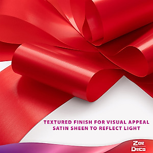 Zoe Deco Pre-Assembled Car Bow (Red, 23 inch) Gift Bows, Giant Bow for Car, Birthday Bow, Huge Car Bow, Car Bows, Big Bow for Gifts, Christmas Bows for Cars, Gift Wrapping, Big Gift Bow