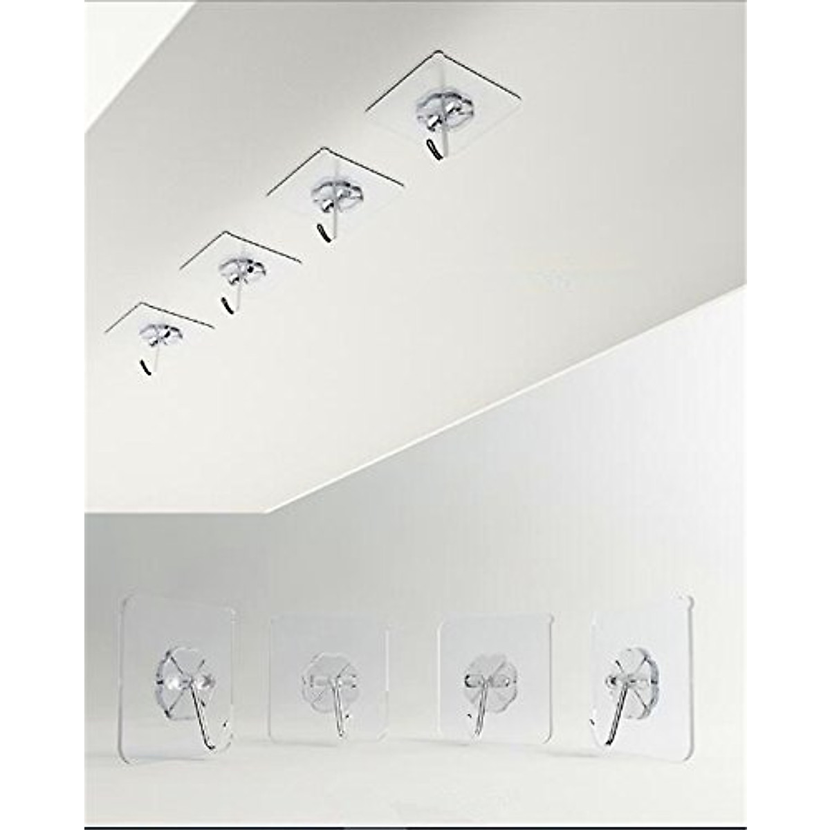 KK5 Adhesive Wall Hooks Hangers Heavy Duty 13 Pounds Sticky Hooks for Hanging for Kitchen Livingroom Bedroom Student Dormitory Stainless Steel Ceiling Hanger