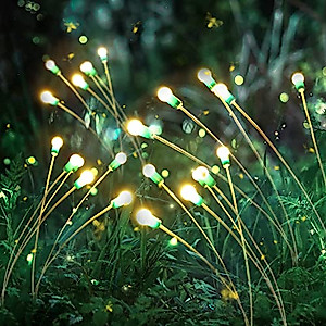 Blingstar Firefly Lights, 2Pack Plug in LED Starburst Swaying Lights, Outdoor Waterproof Garden Lights with 4 Lighting Modes, Dancing Fairy Lights for Yard Patio Pathway Decoration, Warm White