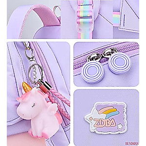 BUNDMAN Pruple Backpack, Kawaii Backpacks in for Teen Girls School Aesthetic Backpack with Cute Kawaii Backpack for school girls