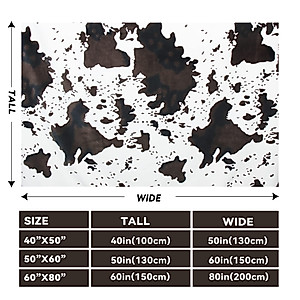 KIVEE Cute Cow Print Blanket Soft Warm Throw Blanket Fleece Flannel Fuzzy Lightweight Travel Blankets Cozy All-Season Couch Cow Blankets and Throws for Daughter Adults Students Teen 50x60 inch