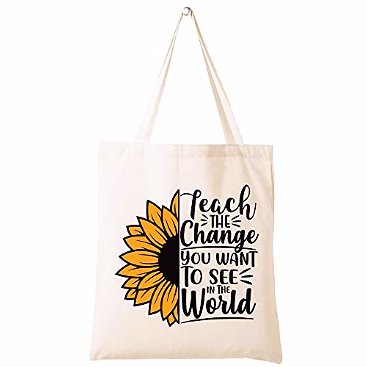 Teach the Change You Want to See in the World - Shoulder Bag Shopping Bag Tote Bag - Appreciation Gifts for Teachers - Birthday Christmas Back To School Gift for Teacher
