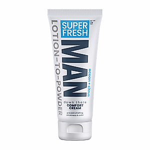 Super Fresh Man Parts Ball Deodorant For Men - 2-in-1 Deodorant & Powder Lotion that Deodorizes and Stops Sticky, Itchy, Smelly Man Parts - Aluminum Free, No Talc, No Parabens - Dermatologist Tested - Made in USA - 4 fl oz Tube