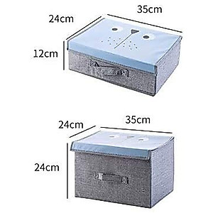 ZyHMW Home Carto On Wardrobe Bin Household Toy Boxes Cloth Folding Box Clothing Store C Ontent Box (Color: Pink, Size : 13.8 X 9.4 X 9.4 in) (Color : Blue, Size : 13.8 x 9.4 x 9.4 in)