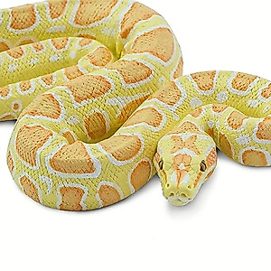 Safari Ltd. Albino Burmese Python Figurine - Lifelike 5.5" Snake Figure - Educational Toy for Boys, Girls, and Kids Ages 3+