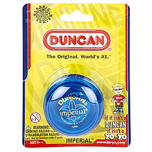 Duncan Toys Imperial Yo-Yo, Beginner Yo-Yo with String, Steel Axle and Plastic Body, Blue