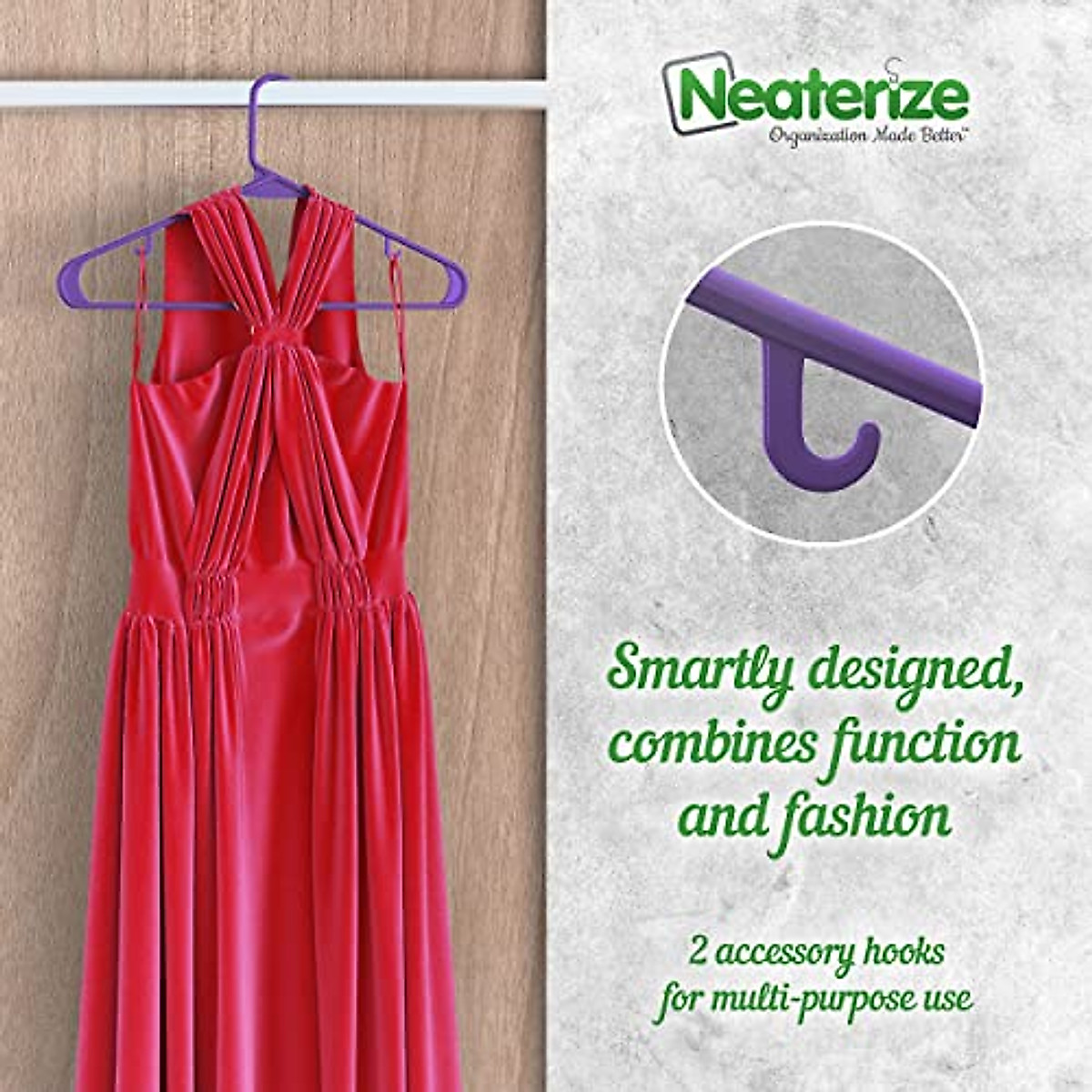 Plastic Clothes Hangers Heavy Duty - Durable Coat and Clothes Hangers - Lightweight Space Saving Laundry Hangers - Perfect Dorm Room Essentials for College Students Guys- 40 Pack Purple