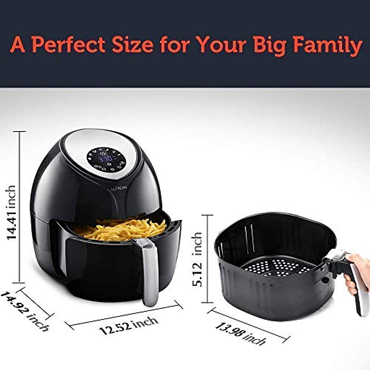 Ultrean Digital Food Scale and Ultrean 6 Quart Air Fryer (Black)