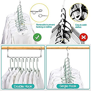 Closet Organizers and Storage,4 Pack Upgraded Sturdy Multifunctional Magic Space Saving Hangers with 8 Holes Closet Storage Organization for Wardrobe Heavy Clothes,College Dorm Room & Home Essentials