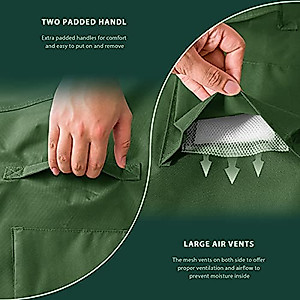 CHUN YI Patio Sofa Cover, Heavy-Duty Patio Bench Cover, UV-Coated Ultra-Durable Outdoor Furniture Sofa Cover for Lawn Garden with Air Vent 3-Seater (64" Wx26 Dx35 H,Green)