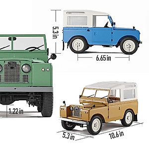 WOWRC FMS 1/12 Land Rover Series II RC Car,RC Crawler Pickups & Vans & Convertibles 3 in 1 with 2 Speed Transmission,4-Wheel Drive,LED Lights,RC Model for Adults,Green
