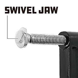 Powerbuilt 648641 6" C-Clamp, Malleable Iron, Black