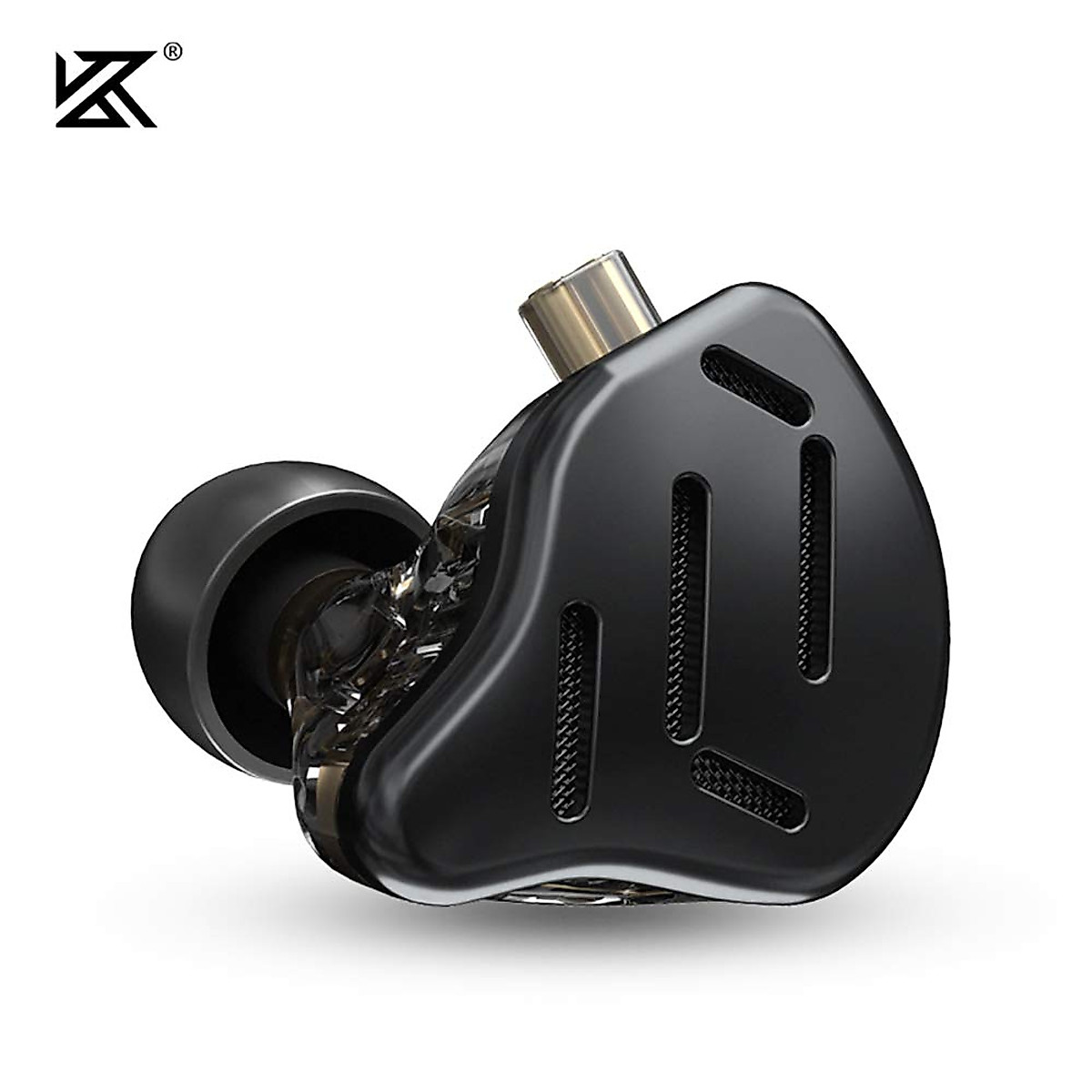 KZ Zax in-Ear Monitors, 16-Units Hybrid in Ear Earphones, HiFi Stereo Noise Isolating Sport IEM Wired Earbuds/Headphones with Detachable Cable for Musician Audiophile (with Mic, Black)