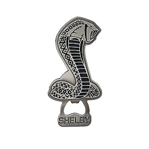 Shelby Cobra Snake Magnetic Bottle Opener | Meaures 2.1 inches by 5.3 inches | Molded Metal | Antique Tin Plating