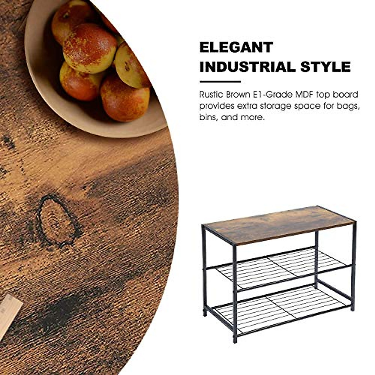 HOMEFORT 4-Tier Shoe Rack All Metal 3-Tier Shoe Rack