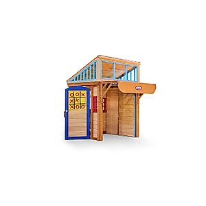 Little Tikes Real Wood Adventures 5-in-1 Game House, Outdoor Wood Game Playhouse for All Kids, Boys and Girls Ages 3+