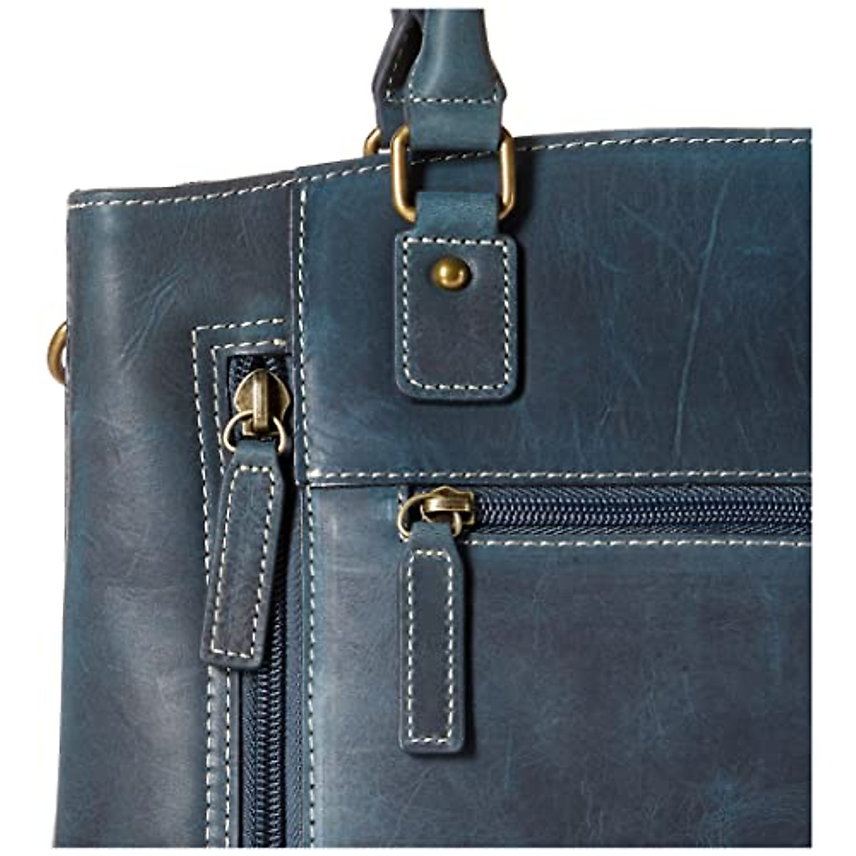 Gun Tote'n Mamas womens - Tote'n (Blue) Concealed Carry Purse Distressed Buffalo Leather Town Tote by Gun Tote n Mamas Blue , Blue, Medium US