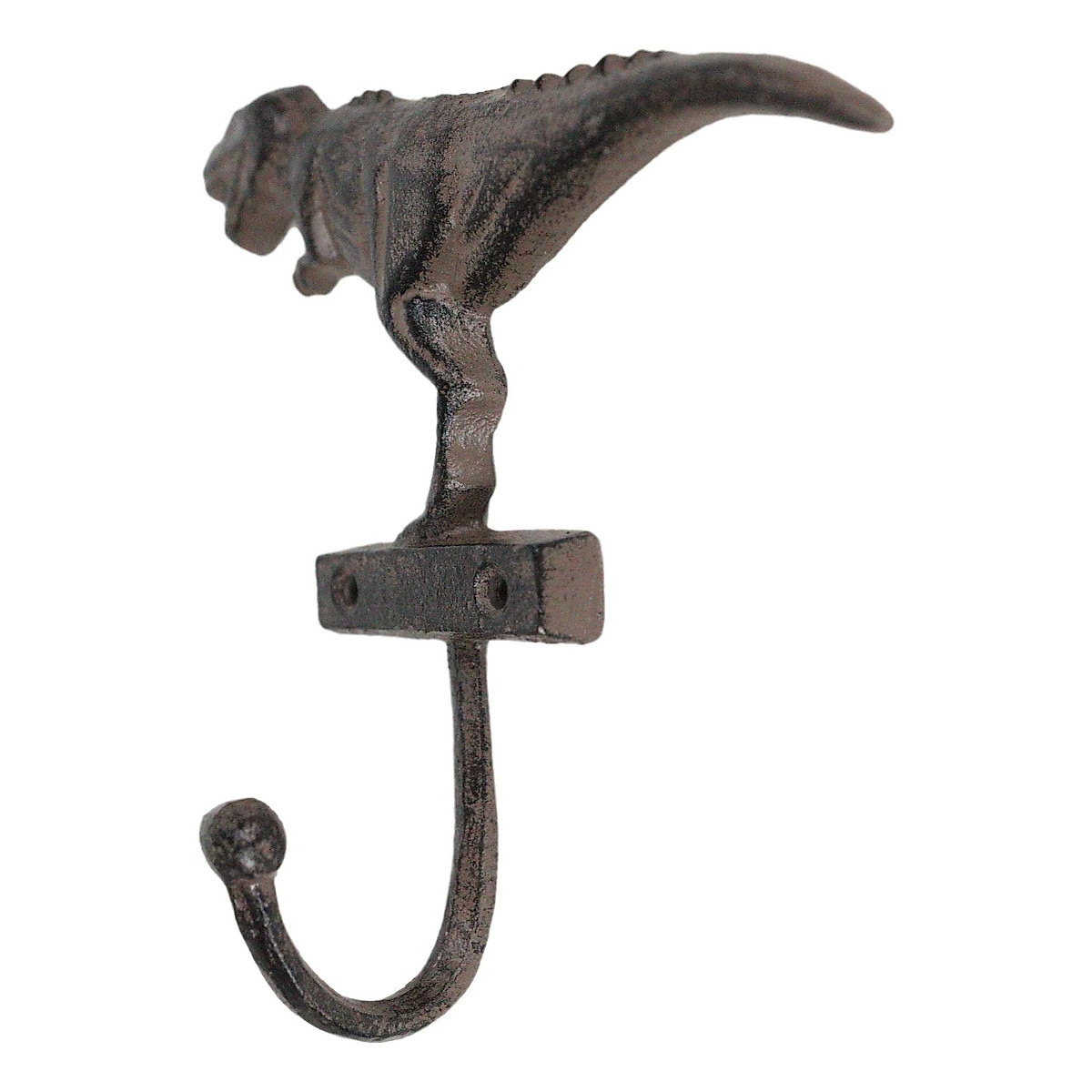 Ebros Gift Cast Iron Vintage Rustic Prehistoric Jurassic Era Tyrannosaurus Rex Dinosaur Wall Coat Key Leash Hook Multi-Purpose Hanger Organizer Hooks (1)