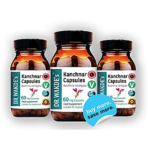 DR WAKDE'S Kanchnar Capsules (Bauhinia variegata) | 60 Veg Caps | Ayurvedic Supplement | Vegan | 100% Herbal | Quantity Discounts