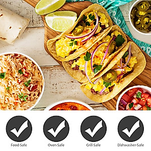 Smithcraft Taco Holder, Stainless Steel Taco Holders Stand Set 2, Metal Taco Shell Holder Mold, Oven Grill Safe Taco Rack Tray Holder With Handle, Fill Serve Holds Up to 3 Tacos Each Taco Plate