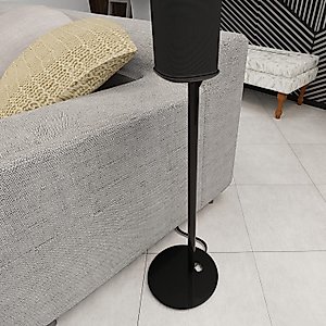 Eximus Fixed Height Speaker Floor Stand for Sonos One and Sonos One SL and Sonos Play:1 - Cable Management Built In - Easy Assembly - Gloss Black Finish