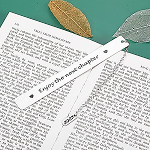 Bookmark with Chain 2023 for Book Lover, Retirement Gifts for Women, Graduation Gifts 2023 for Her Him, Inspirational Christmas Wedding Anniversary Birthday Gifts for Kid, Boss Coworker Leaving Gift