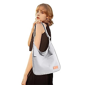 Canvas Tote Bag, Large Hobo Bags for Women Aesthetic Shoulder Purses Hand Bag Cute Simple School Crossbody Purse with Adjustable Wide Strap - Magnetic Closure - Black Slouch Bag