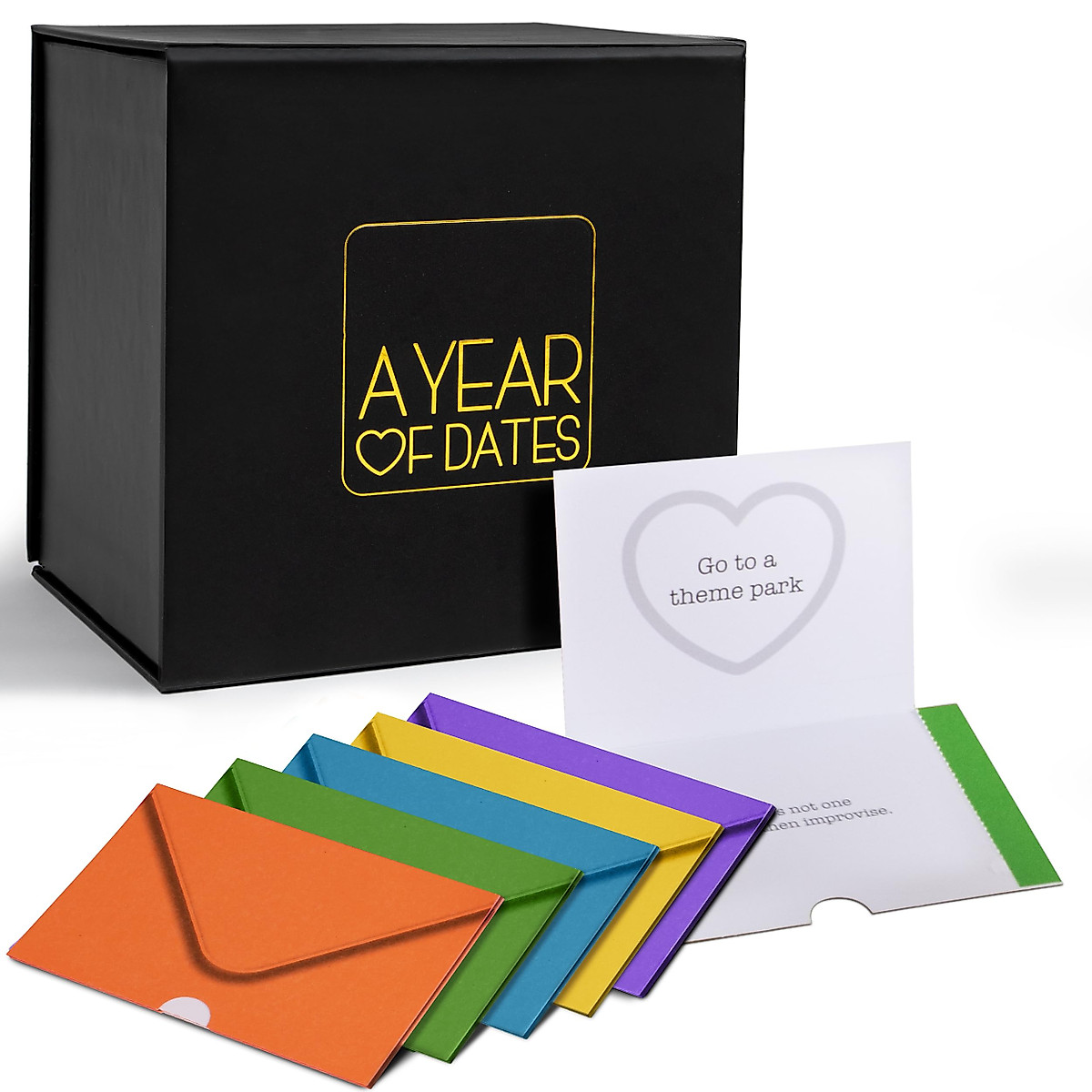 A Year Of Dates: Surprise Edition - Christmas gift. A Date Night Box with Sealed Date Ideas, Perfect Paper Wedding Anniversary present. Couple Date Night Ideas