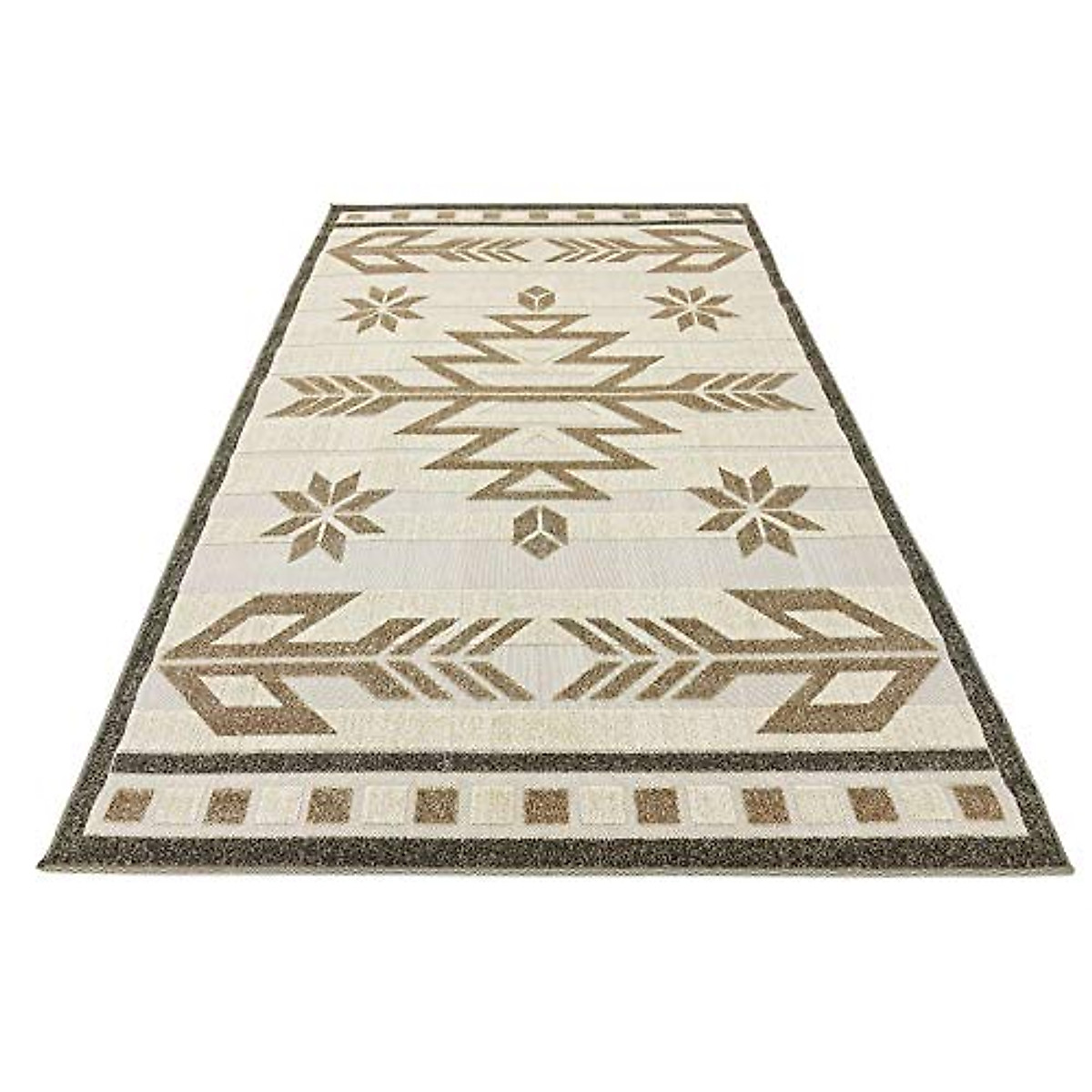 Unique Loom Outdoor Modern Collection Area Rug - Albuquerque (5' x 8' Rectangle, Beige/ Brown)