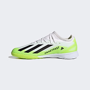 adidas Soccer X Crazyfast.3 Indoor (Little Kid/Big Kid) Footwear White/Core Black/Lucid Lemon 13.5 Little Kid M