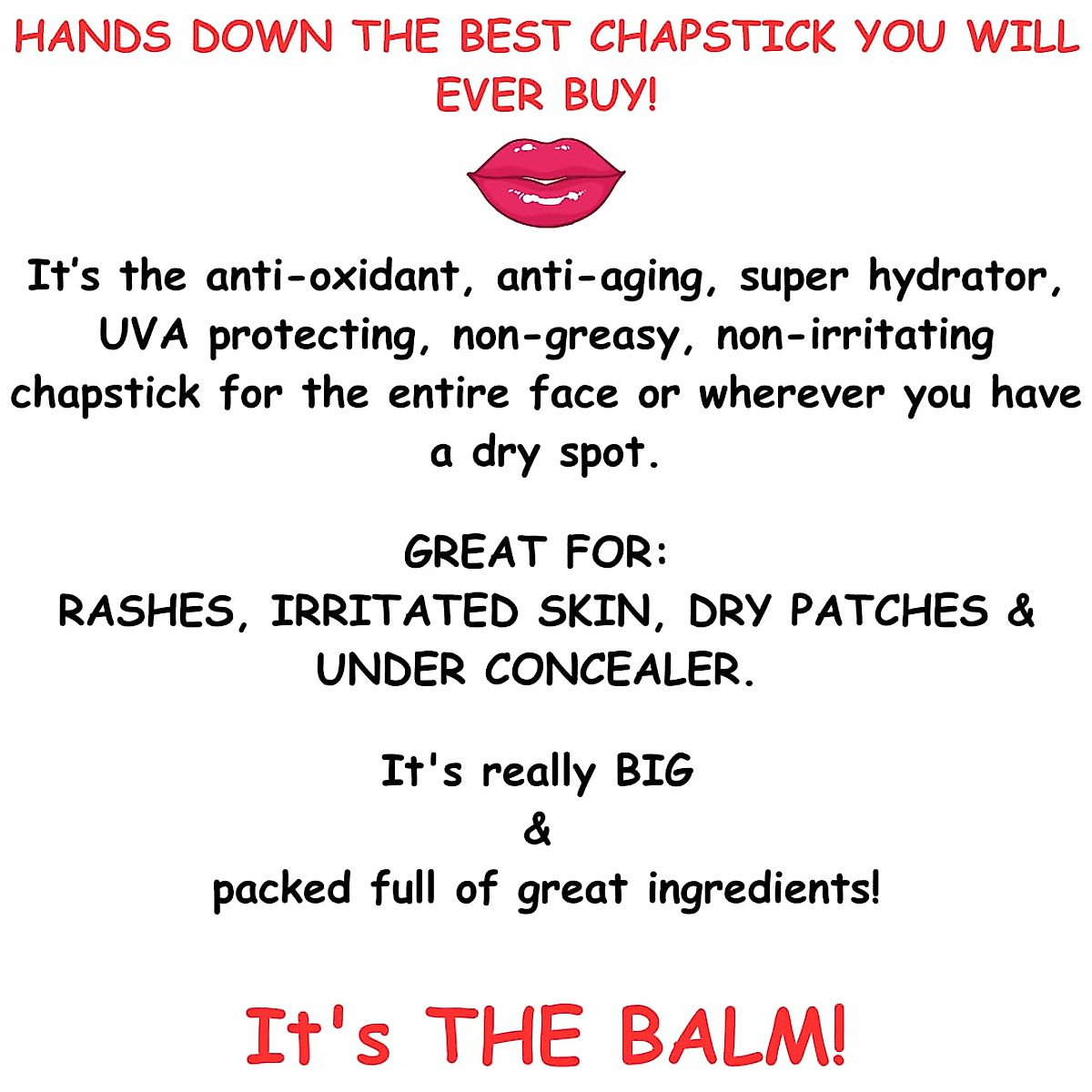 ANN WEBB Balm Lip Moisturizer for Dry Lip Care - Organic Lip Balm for Chapped Lips - Anti-aging - UV protecting Lip Repair for Hydrating Lips Oversized - Best Balm - Original .5oz