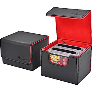 ProCase 2 Pack Card Deck Box for MTG Cards with 4 Dividers, Extra Large Storage Each Case Fits 160 Sleeved Card Magnetic Card Holder for MTG Commander/TCG/Yugioh -Black