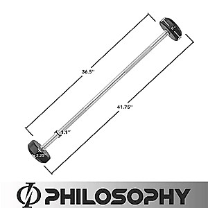Philosophy Gym Rubber Fixed Barbell, 30 LB Pre-Loaded Weight Straight Bar for Strength Training & Weightlifting