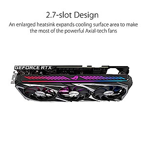 ASUS ROG Strix NVIDIA GeForce RTX 3060 V2 OC Edition Gaming Graphics Card (PCIe 4.0, 12GB GDDR6, HDMI 2.1, DisplayPort 1.4a, Axial-tech Fan Design, 2.7-Slot, Super Alloy Power II) (Renewed)