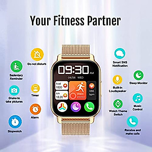 Narcid Smart Watch 1.85' inch for Men Women, Smartwatch with Call Receive/Dial, SpO2 Heart Rate/Sleep Monitor, Fitness Tracker Pedometer 23 Sport Modes for iOS & Android Phones
