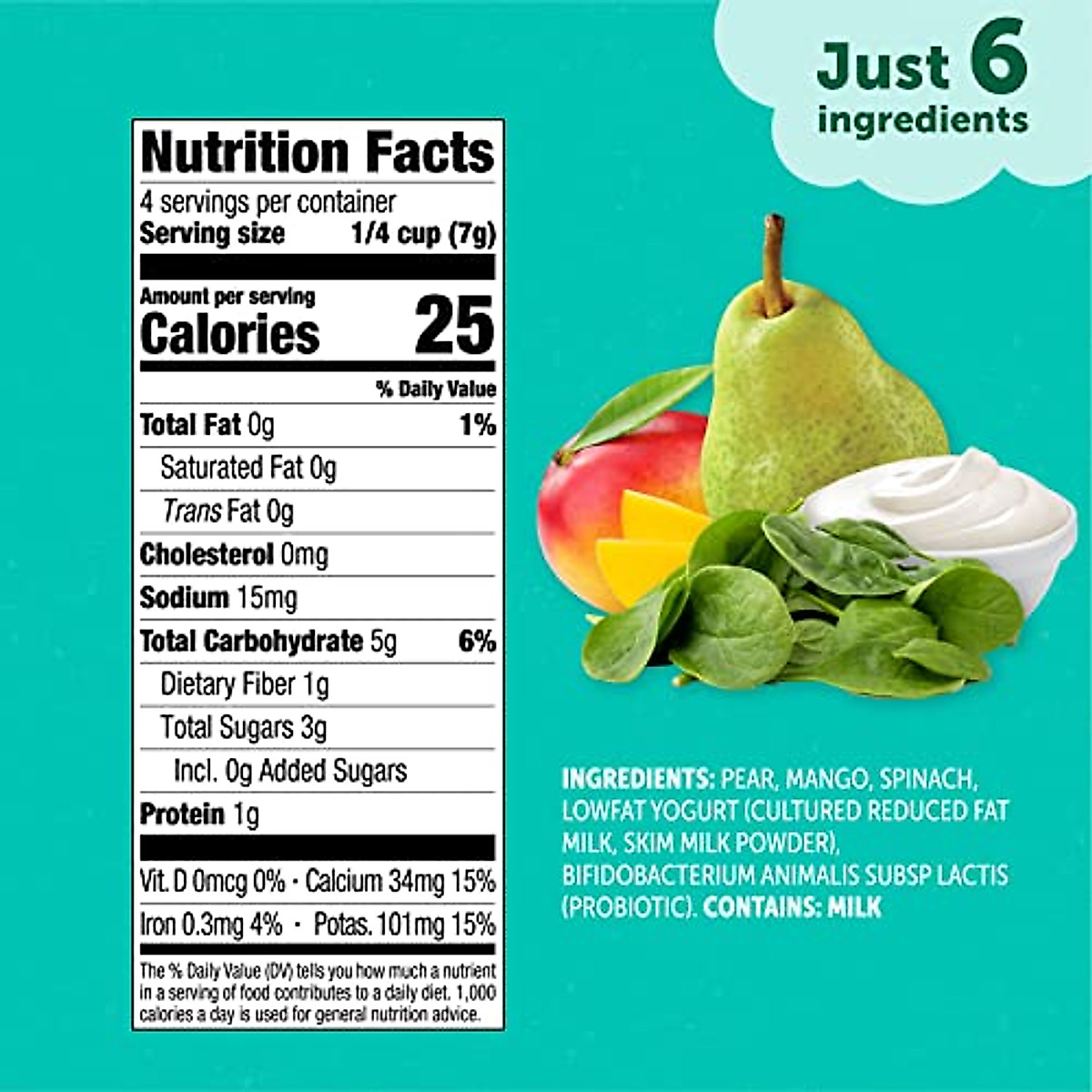 Beech-Nut Probiotic Melties Yogurt Melts, Pear Mango Spinach & Yogurt, 1oz (7 Pack), Toddler & Baby Snacks