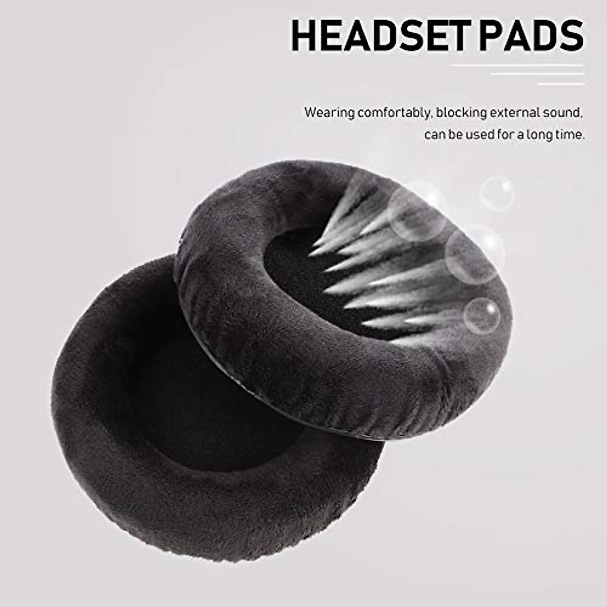 OSALADI 2pcs Headset Earpads Replacement Sponge Headphones Cushions Memory Foam Ear Pad Covers Earphone Pillow Parts Compatible with Beyerdynamic T70P T5P T1 DT990 DT880 Black