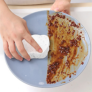 YTLX 6pcs Premium Heavy-Duty Household Cleaning Sponges Scratch-Free, Multi-Purpose Dish Scrub Sponges Reusable for Home Kitchen Cookware Bathroom, Safe Healthy Scrubbing Sponges Durable