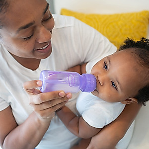 Dr. Brown’s Natural Flow® Anti-Colic Options+™ Narrow Baby Bottles 4 oz/120 mL, with Level 1 Slow Flow Nipple, 3 Pack, 0m+ Lavender