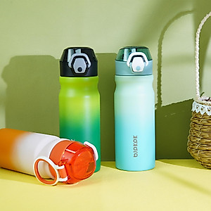 BJPKPK Stainless Steel Insulated Water Bottle With Straw Lid 18oz Reusable Metal Thermos Bottles Keep Cold And Hot,Sage