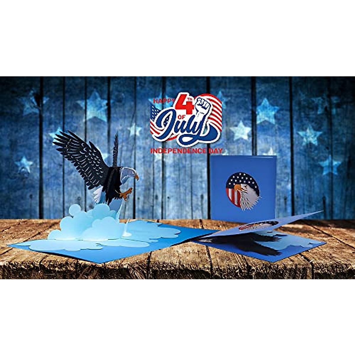 CUTE POPUP - Father Day Card, 4th of July Cards, 3D Unique Bald Eagle Card, Independence Day Pop Up Cards, Father's Day Card - Eagle Scout Present, Perfect 3D Card Eagle for Family and Friends on Any Occasion