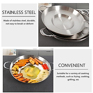 Hemoton Comal Cazo Stainless Steel Concave Comal para Tacos Heavy Duty Outdoors Cazo Griddle Fryer Cookware Wok Pan Fry Pans Chicharron Deep Frying Bowl Cookware Para Carnitas 38cm/15