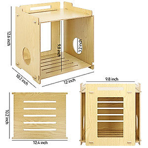 BEARUT Router Shelf WiFi Router Storage Box Modem Cable Router Cover Organized Power Strip Cable Management Hider Rack Need Assembly Made by MDF