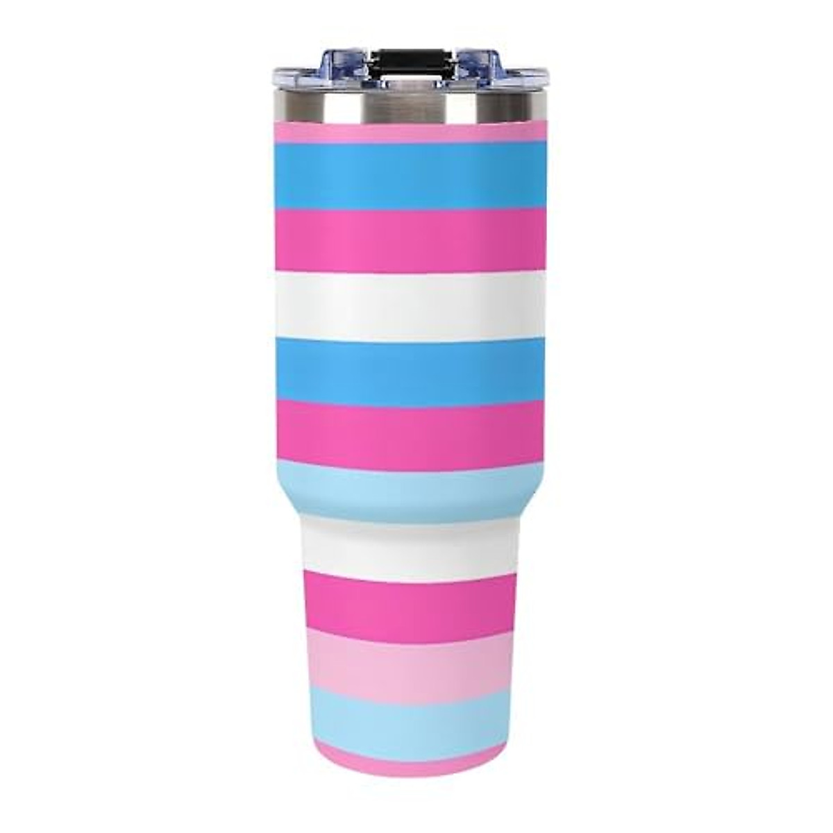 Transgender LGBT Flag 40 Oz Tumbler Insulated Stainless Steel Water Bottle Travel Mug Car Cup with Handle And Straw
