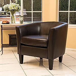 Christopher Knight Home Logan Club Chair, Leather, Brown