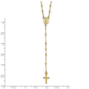 IceCarats 14K Yellow Gold Rosary Chain Necklace