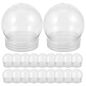 Abaodam DIY Snow Globe 4inch Clear Plastic Water Globe Fillable Snow Globe with Screw Off Cap for DIY Crafts Christmas Home Decoration 20pcs