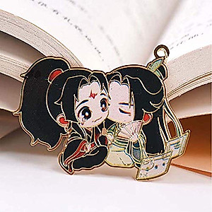 Mo Dao Zu Shi Metal hollowing Bookmark, Bookmark Vintage Chinese Style Hollow Book Markers, Wei Wuxian LAN Wangji Metal hollowing Bookmark(C)